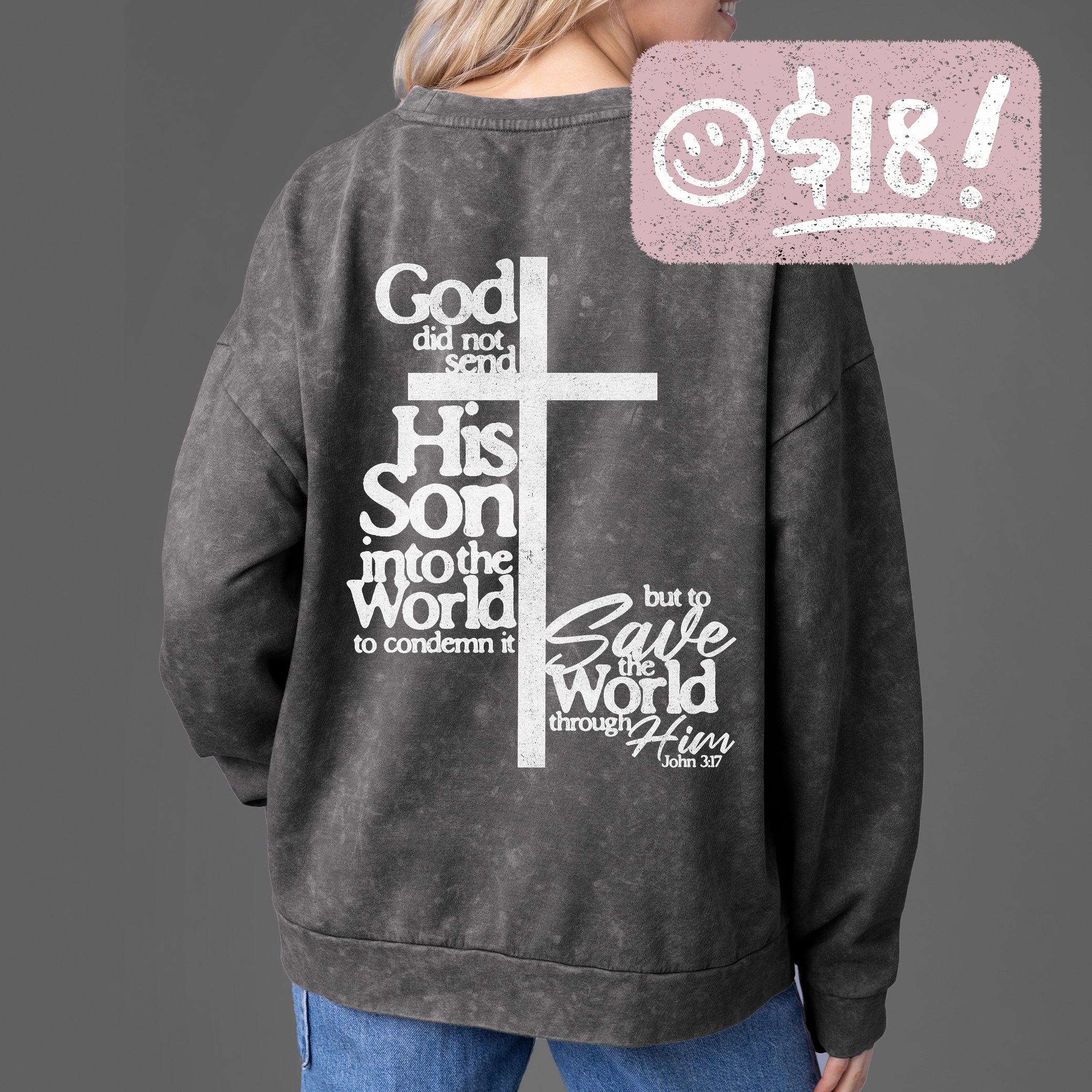 GLO - John 3:17 Crewneck Sweatshirt - Jerusalem Mud - Vintage Wash - 1